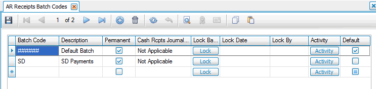 Receipts Batch Codes